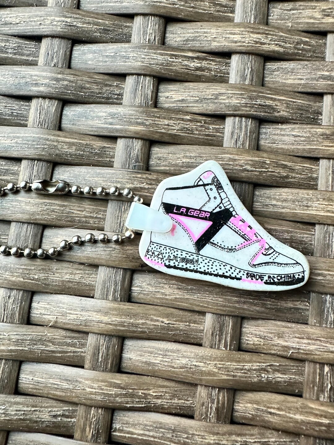 Vintage LA Pink Gear High Top Key Chain - Etsy