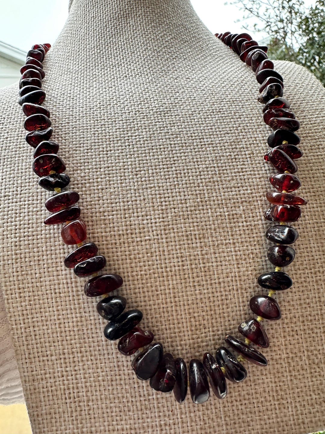 Vintage Raw Amber Chunk Necklace Amazing- - Etsy