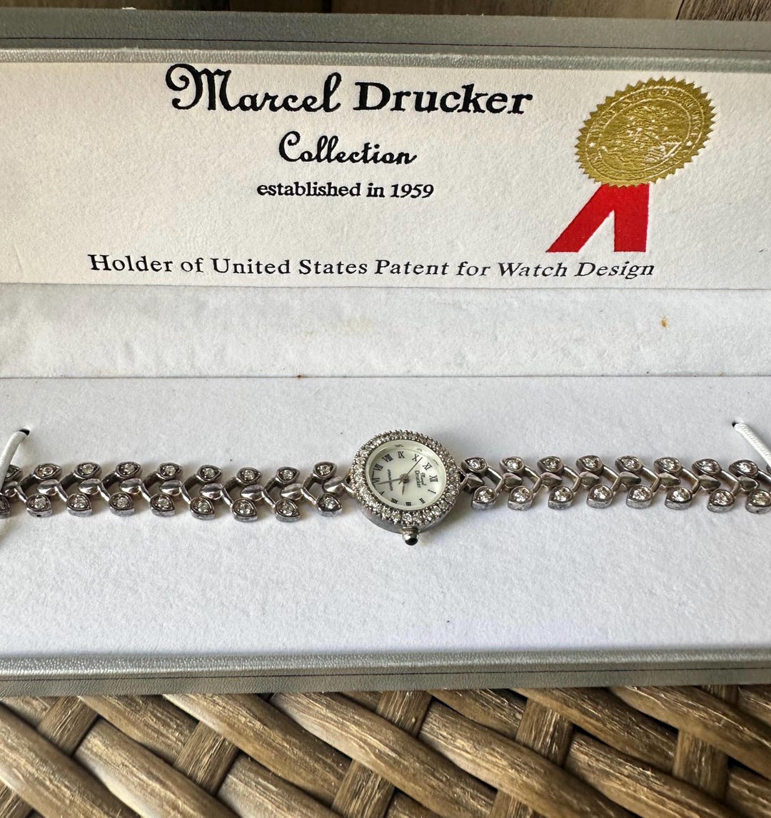 Vintage Marcel Drucker 925 Solid Sterling Silver and Faux Diamond Watch ...