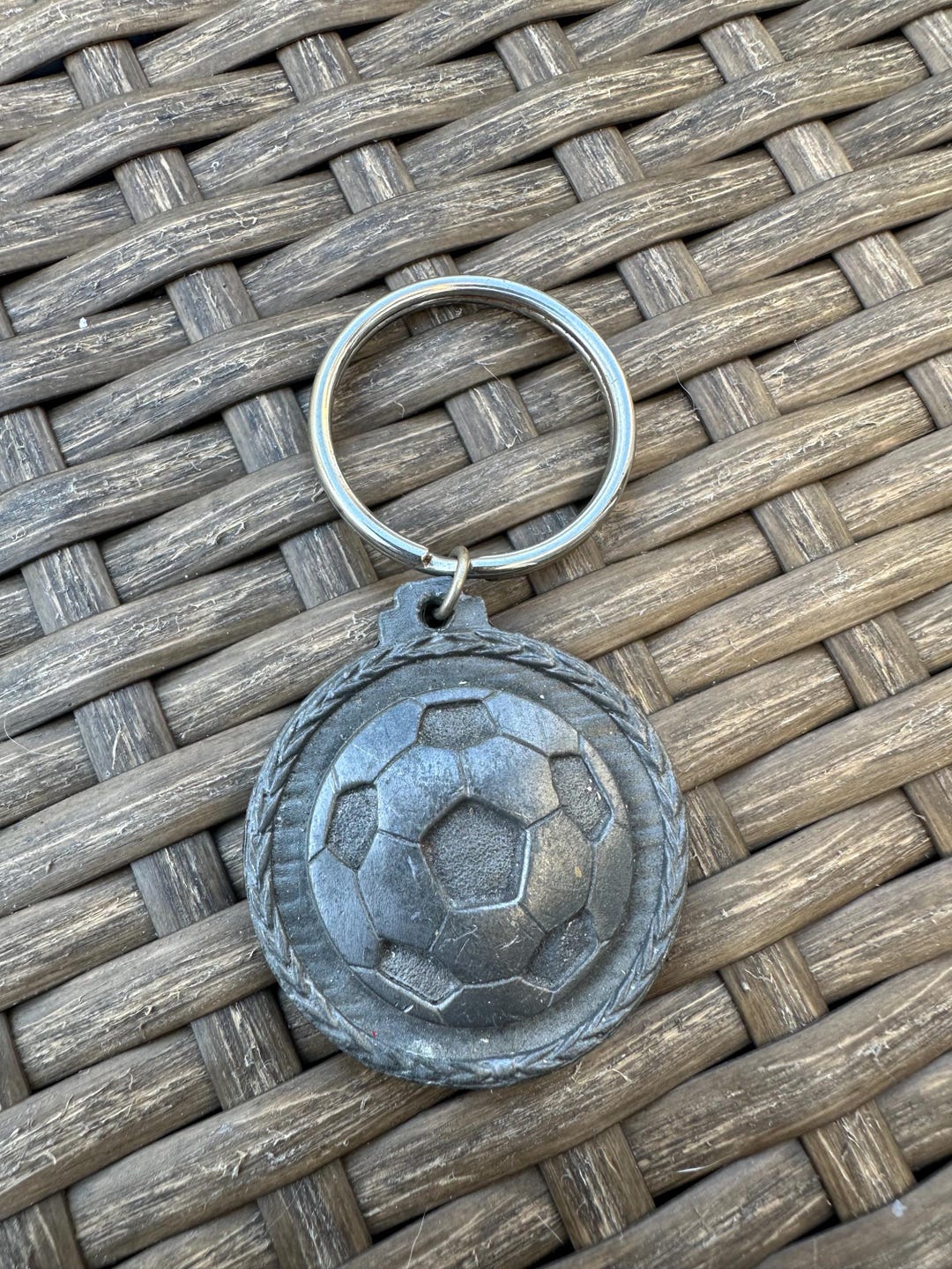 Vintage Pewter Soccer Ball Key Chain - Etsy