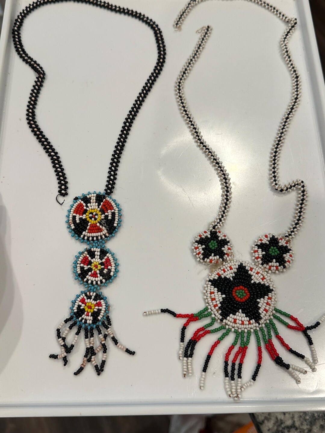 Set of Two (2) Ethnic Vintage Native American Indian Hand Made Seed ...