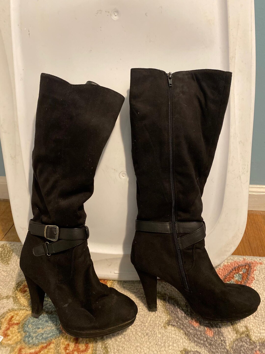 ECCO Shape 75 Tall Boot High Cut Zip, Black Heels - Size 7 - Etsy