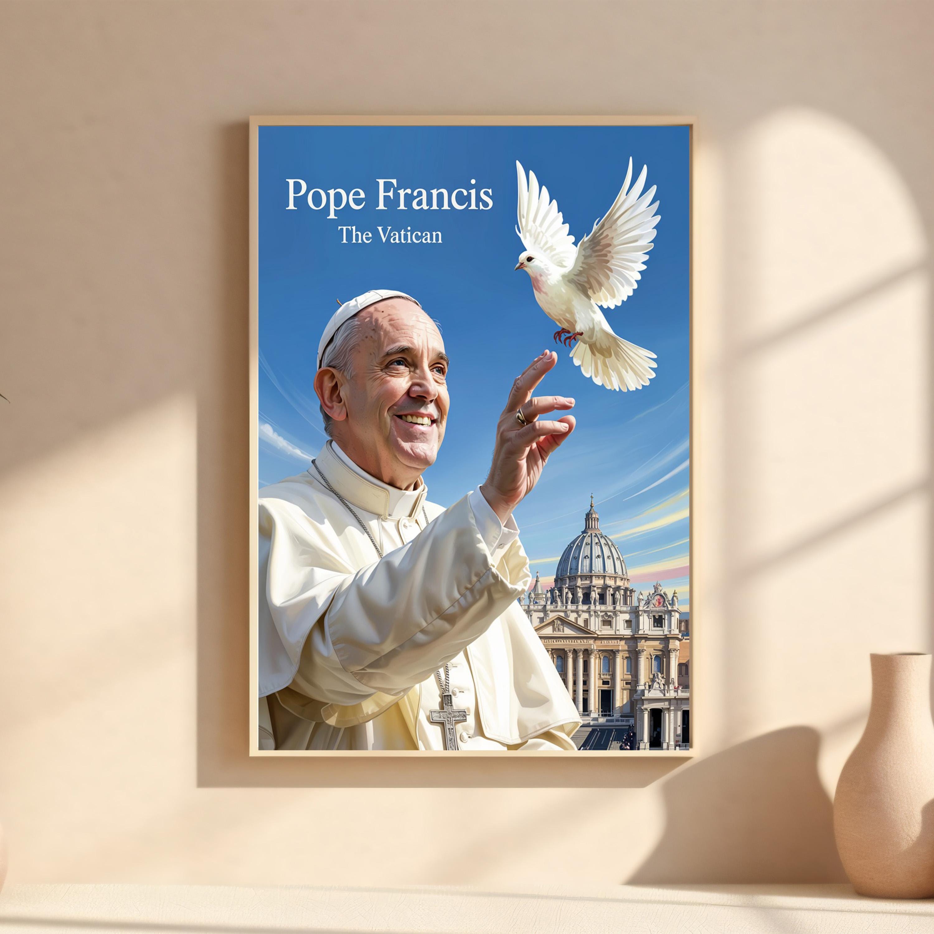 POPE FRANCIS & the Dove of Peace PHOTO - Etsy