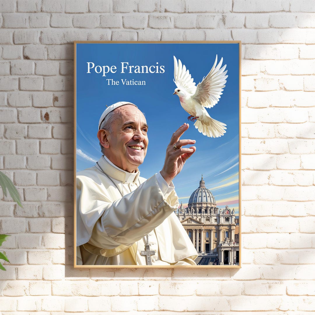 POPE FRANCIS & the Dove of Peace PHOTO - Etsy