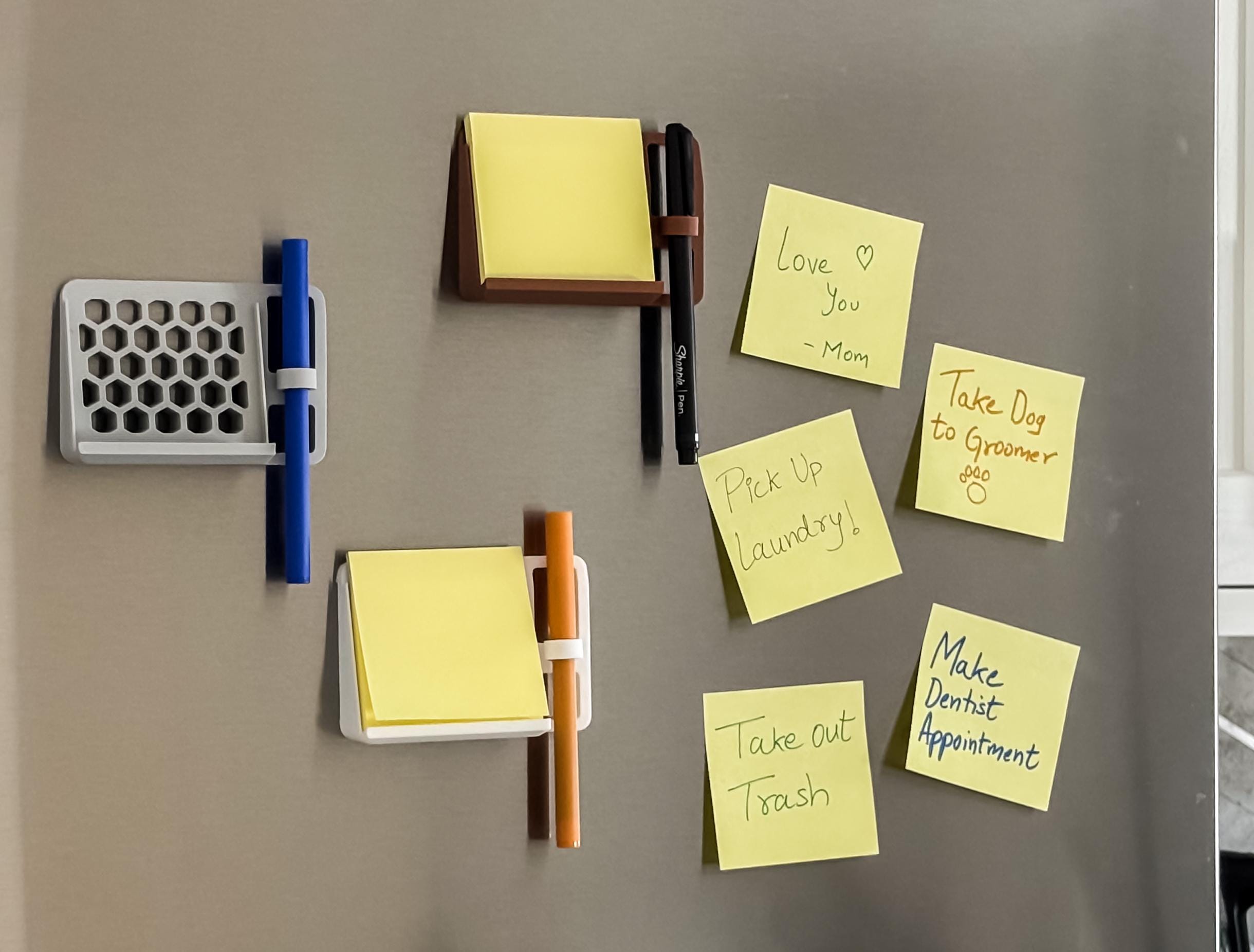 Sticky Note Holder, Magnetic, Pen Holder Attachment, Post-it Note ...