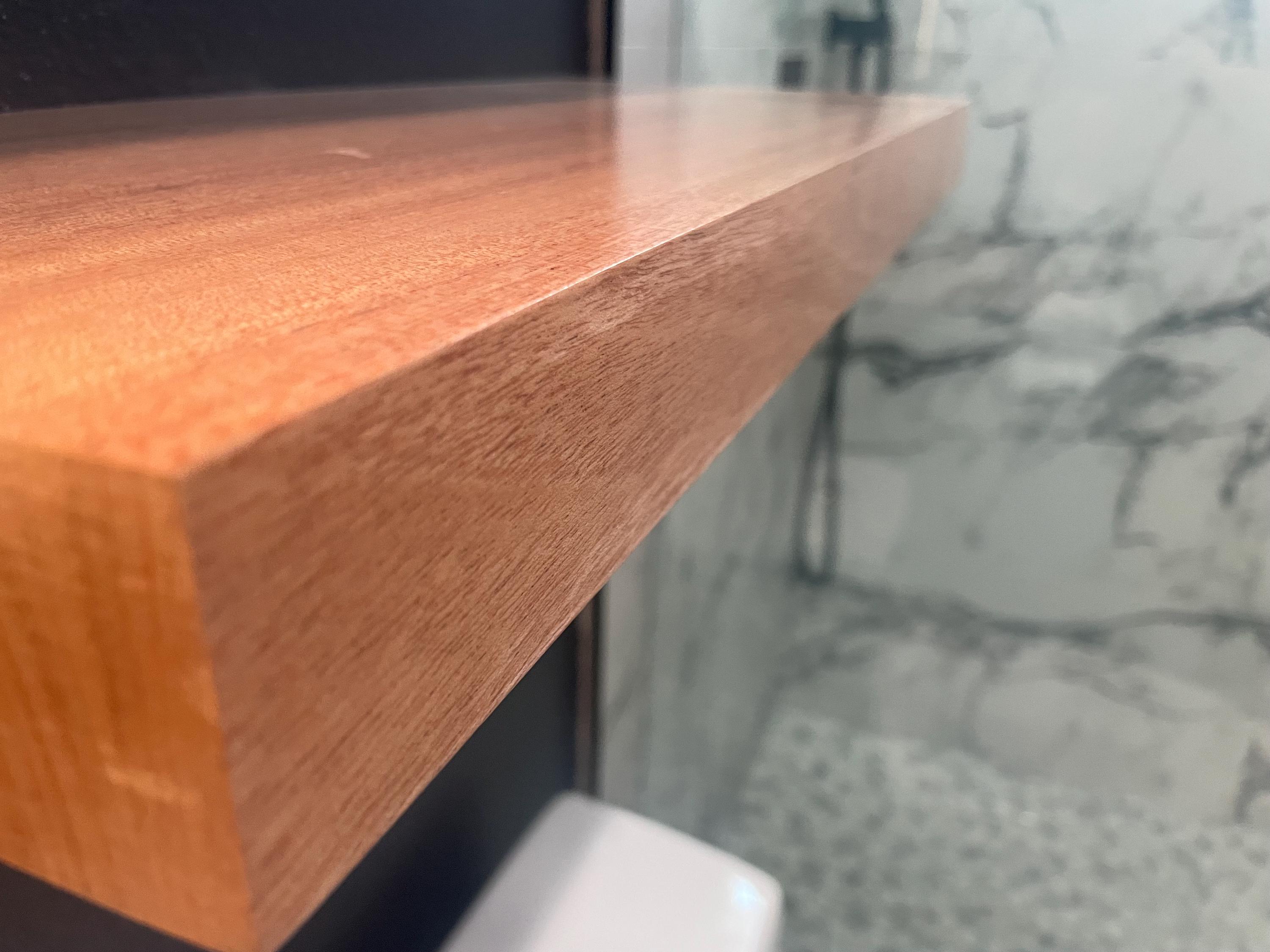 Solid African Mahogany Floating Shelf: Heavy Duty Hand Crafted Shelves ...