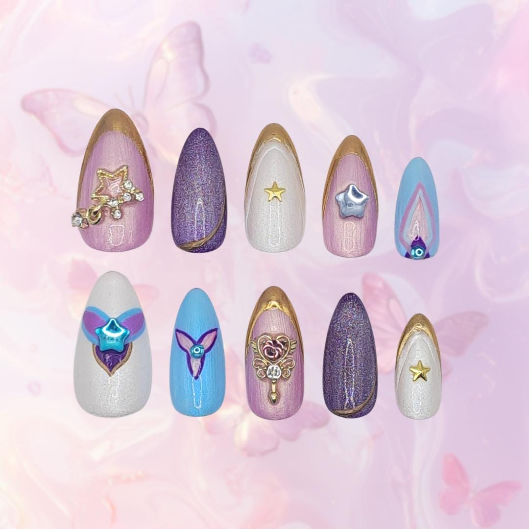 Star Guardian Akali Press on Nails | League of Legends Inspired | Akali ...