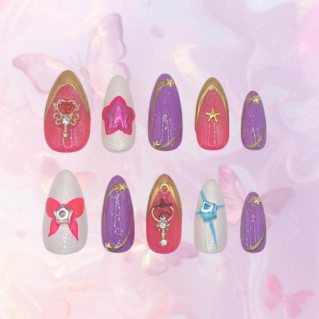 Star Guardian Jinx Press on Nails | League of Legends Inspired | Jinx ...