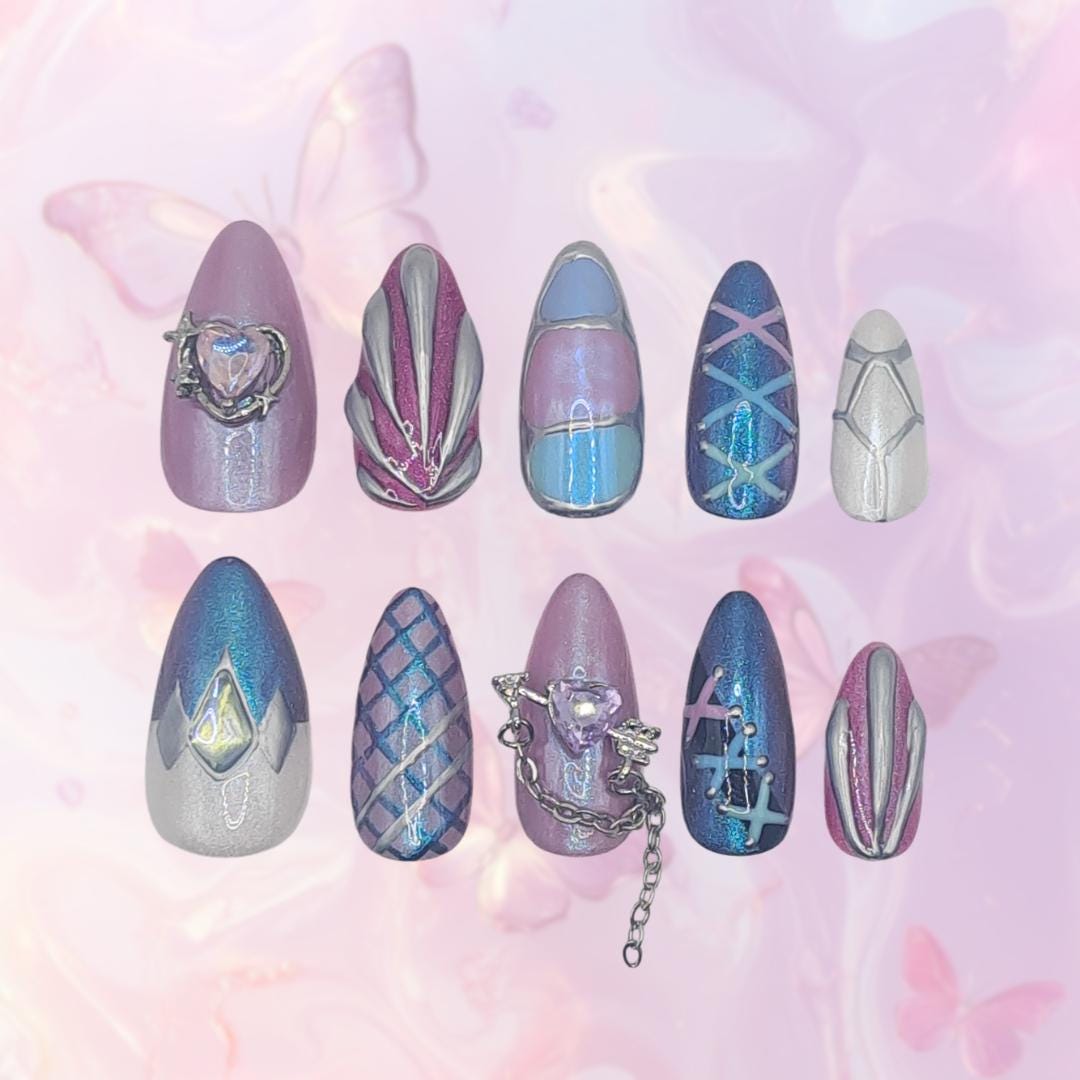 K/DA ALL OUT Evelynn Press on Nails | League of Legends Inspired ...