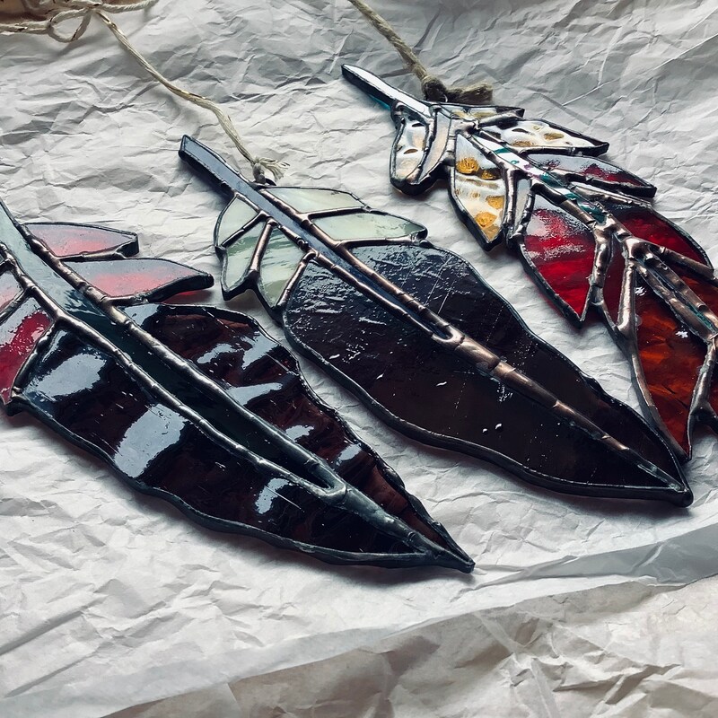 Stained Glass Feathers - Etsy