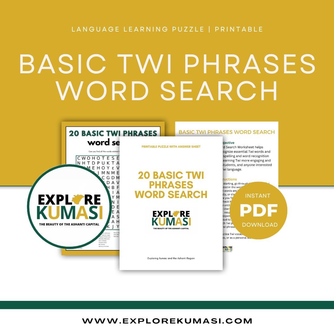 Basic Twi Phrases Word Search | Language Learning Puzzle | Printable - Etsy