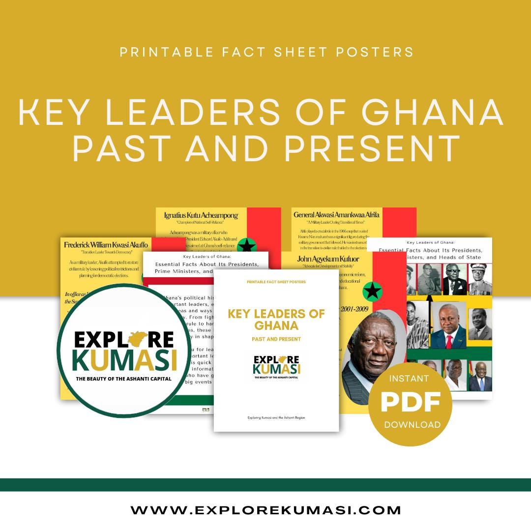 Key Leaders of Ghana | Printable Fact Sheet Posters | Ghana History ...