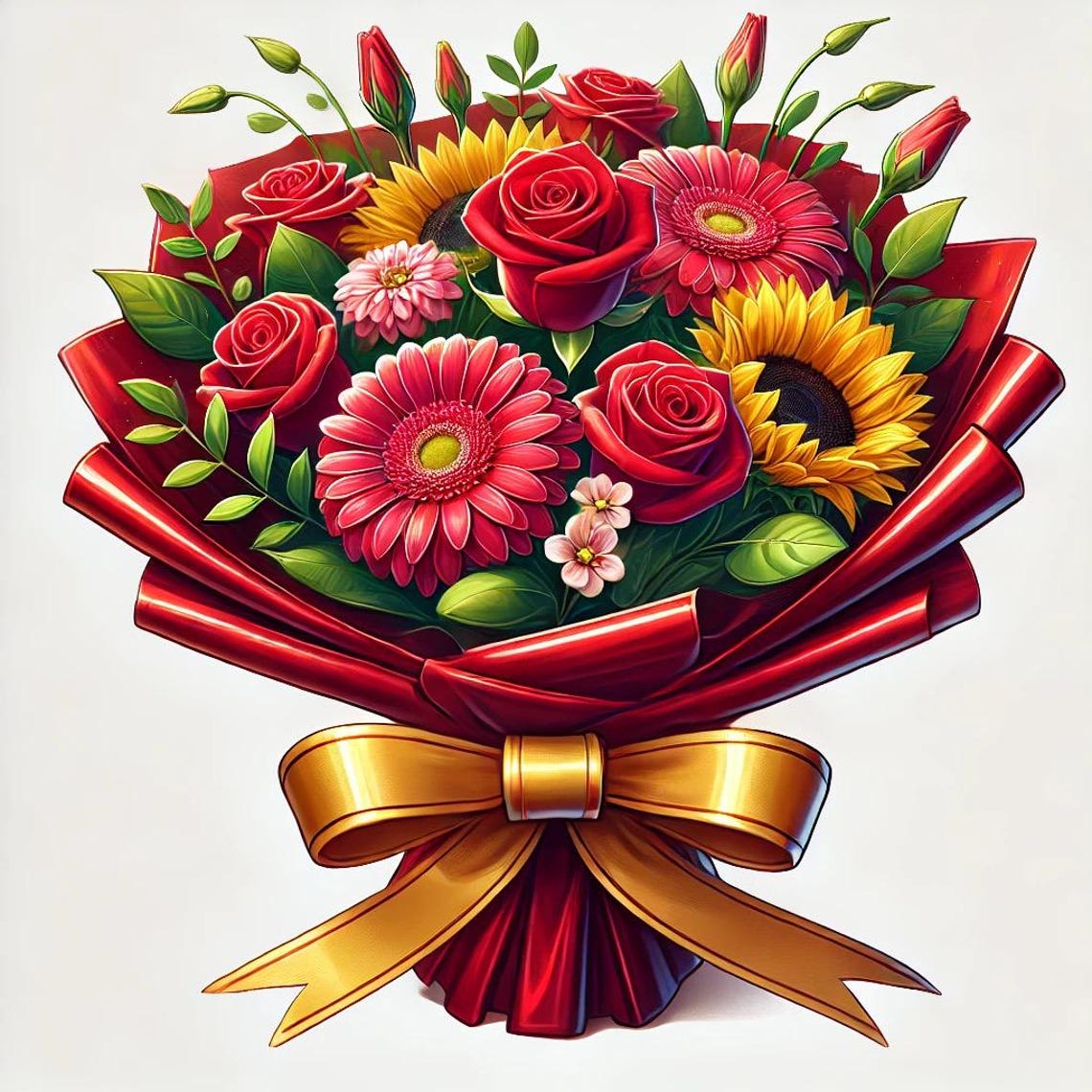 Floral Clipart PNG | Realistic Flower Illustrations | Romantic Digital ...