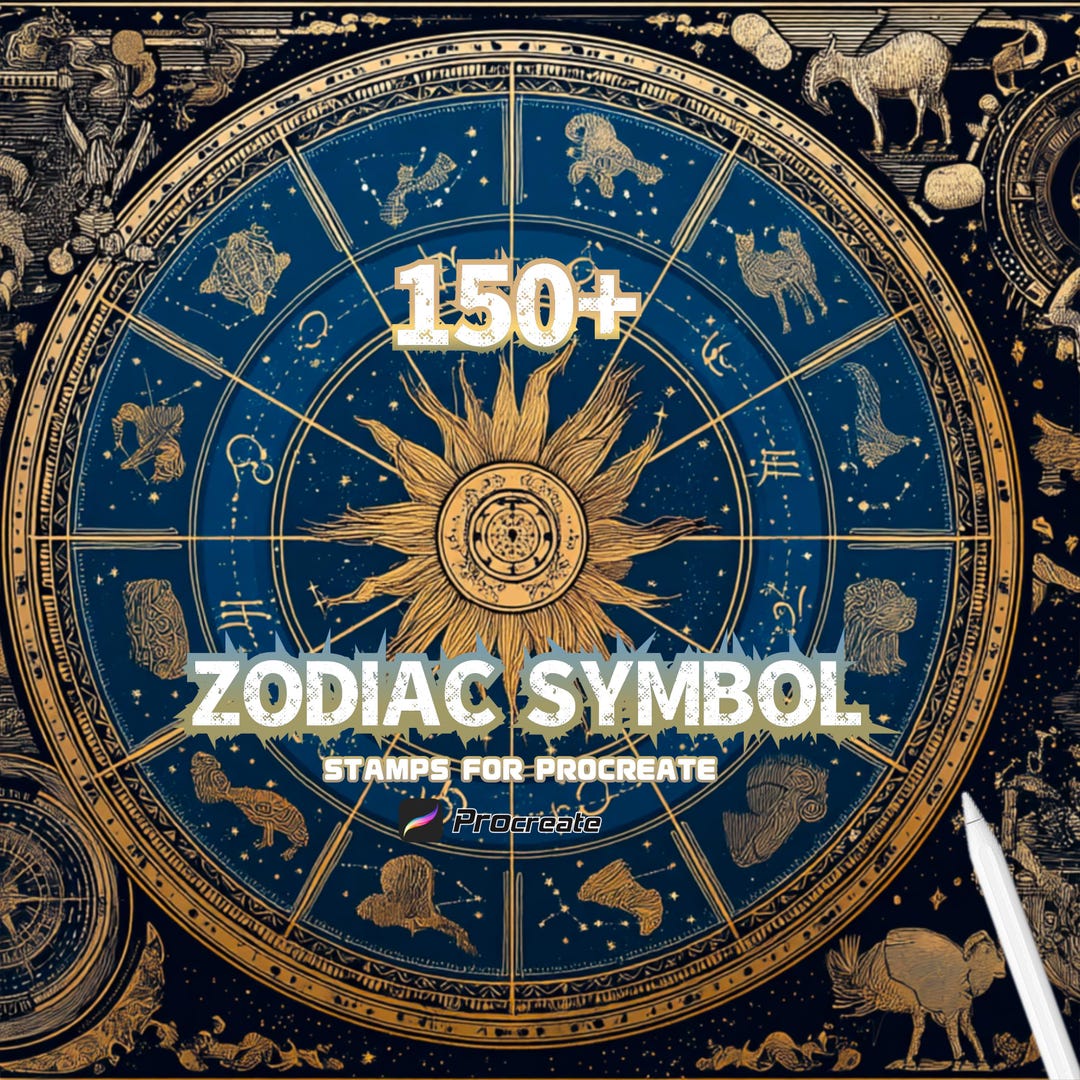 Zodiac Symbol Brush Set for Procreate | Astrology & Compass Motifs ...