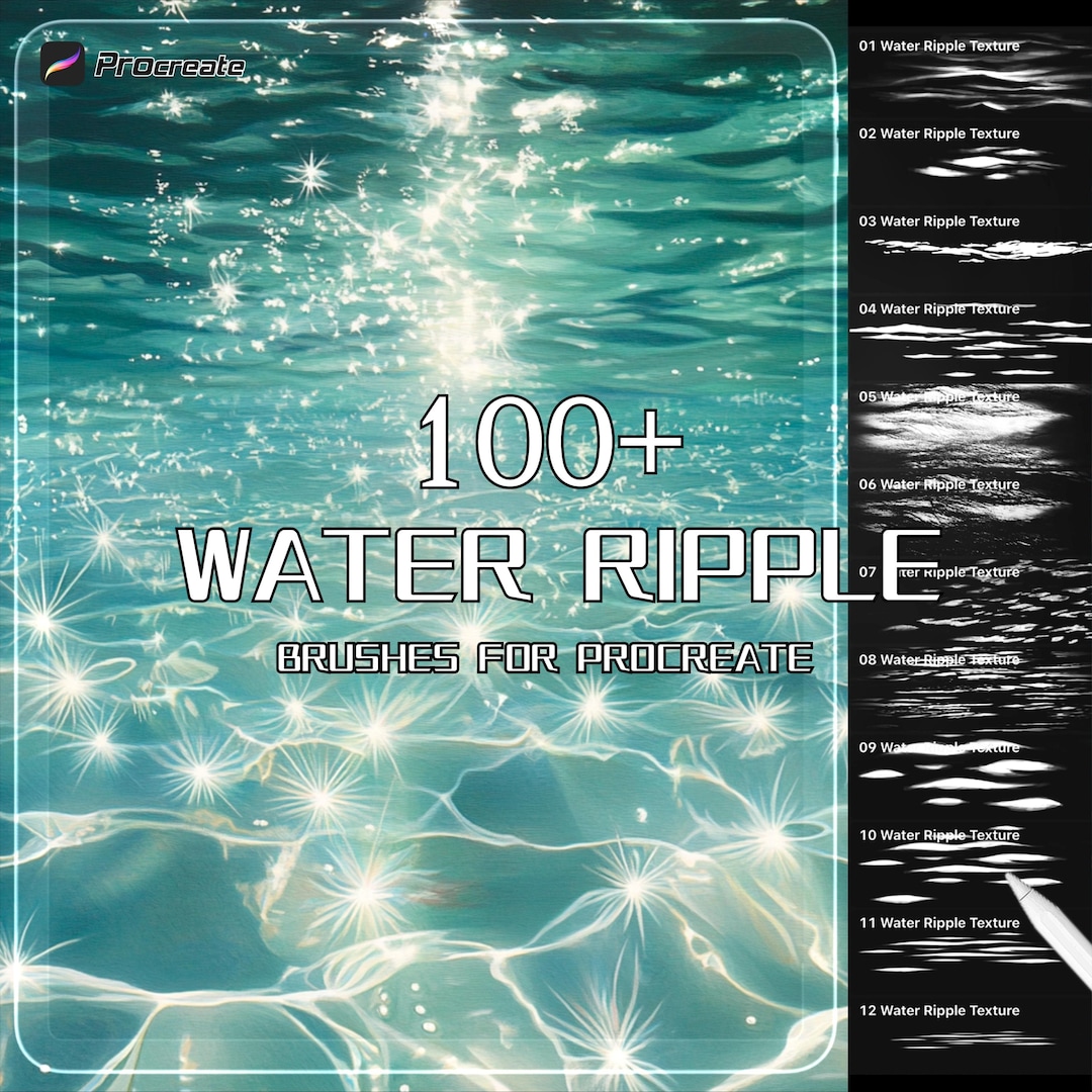 Water Ripple Brushes for Procreate | 100+ Realistic Waves and Liquid ...