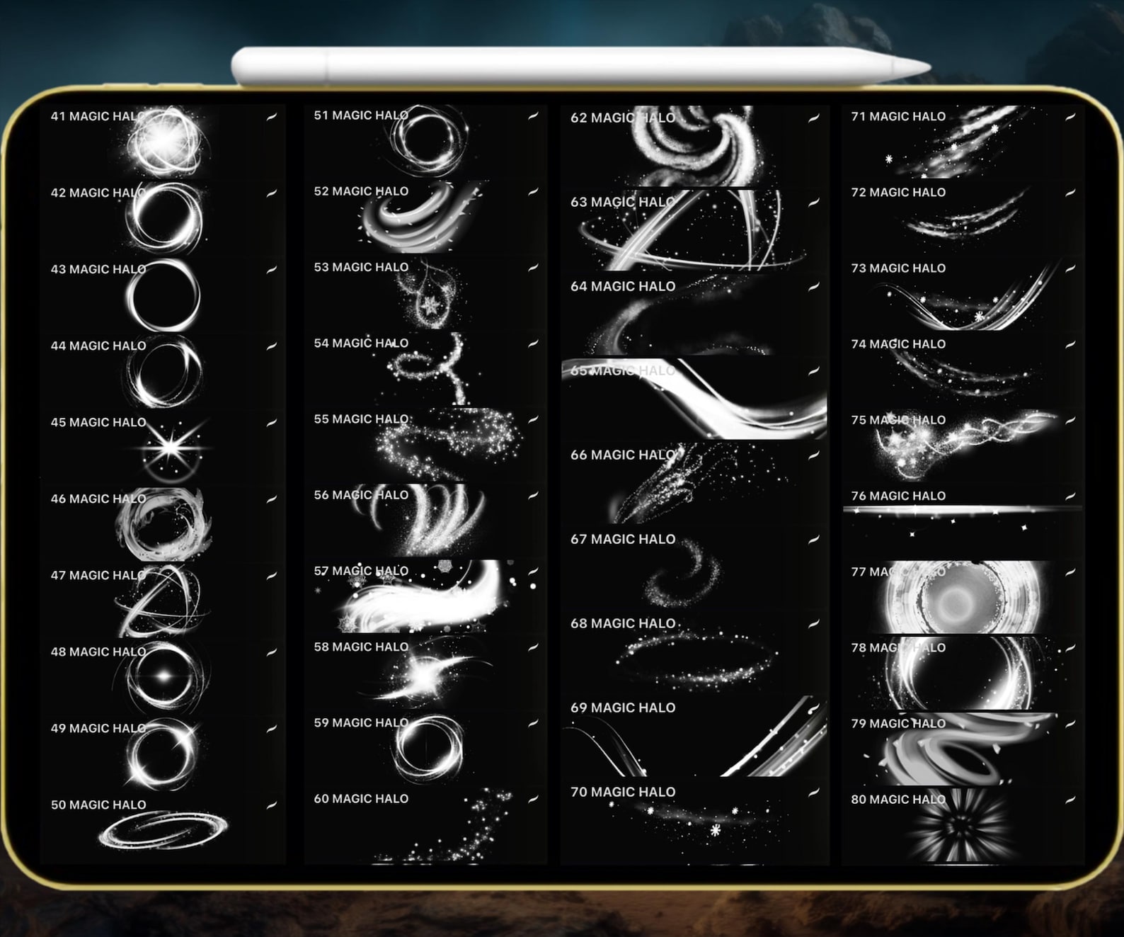Magic Halo Brushes for Procreate | 160+ Light Circles and Spell Symbols ...