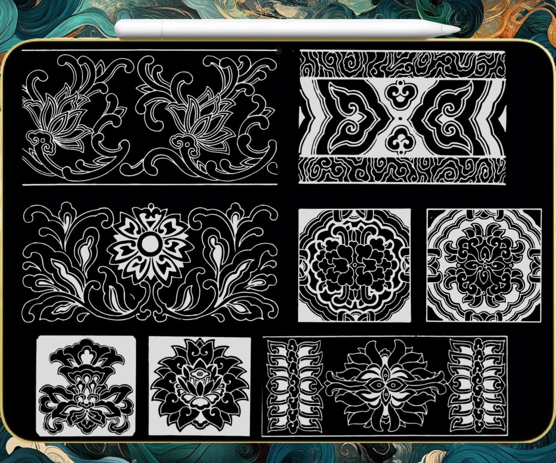 Dunhuang Procreate Brush Set | Chinese Motif & Cultural Stamp Brushes ...