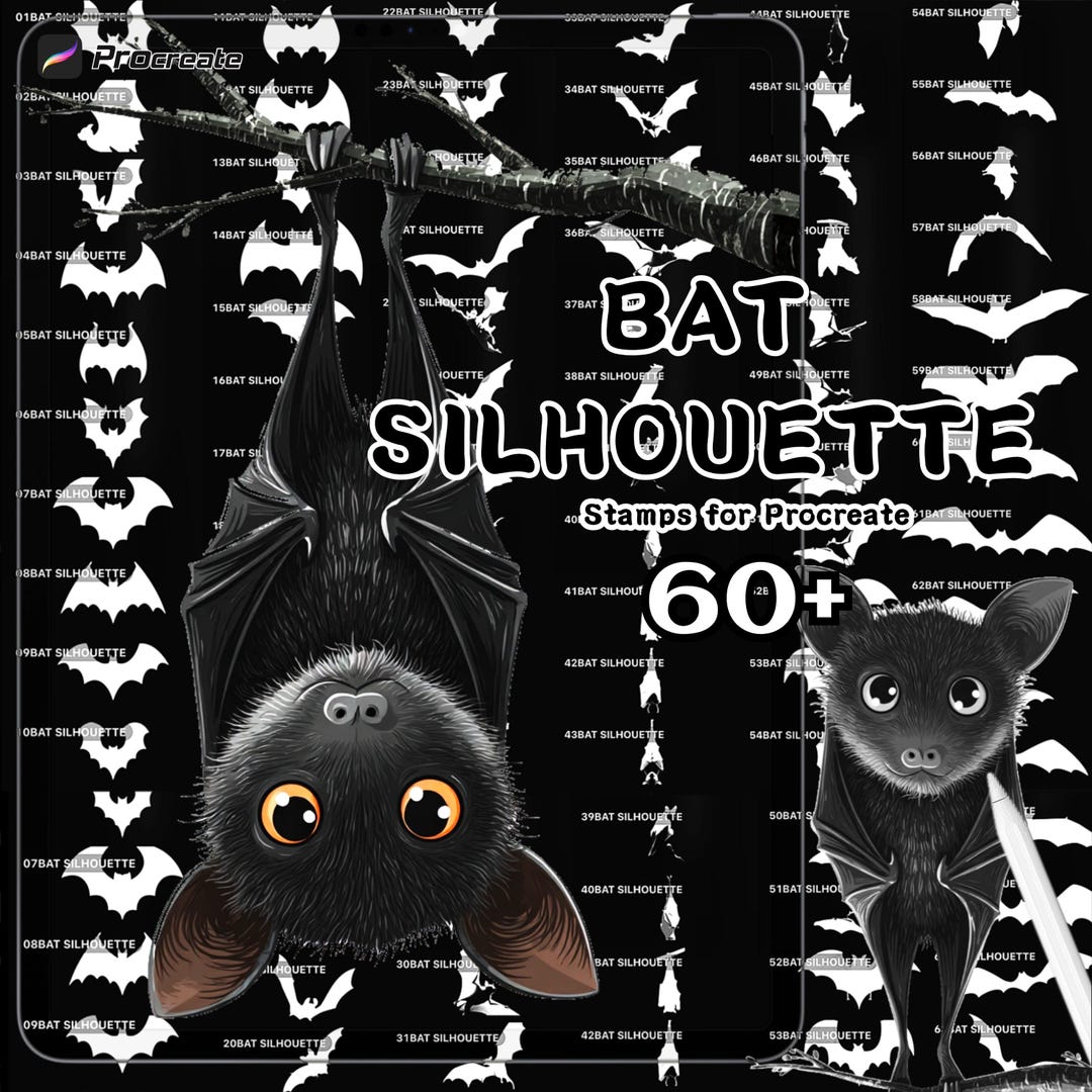 Bat Silhouette Brush Set | Bat Procreate Brushes | Gothic, Halloween ...