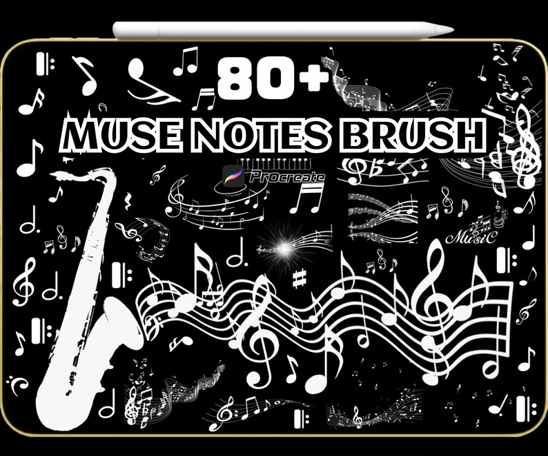 Dreamy Musical Notes Brush for Procreate | Melody Lines & Effects ...