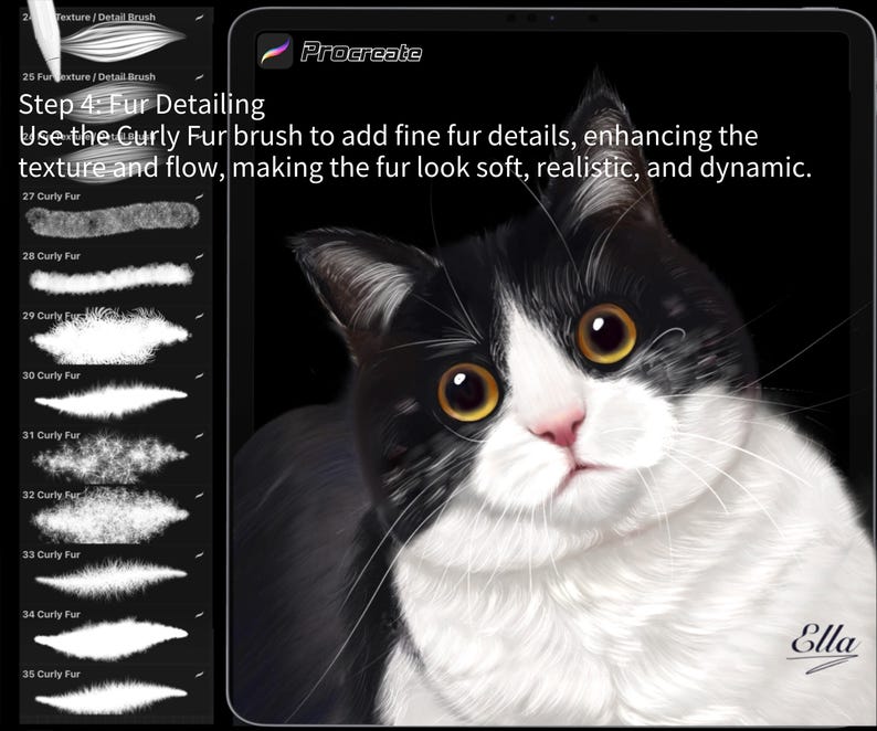 Procreate Brush Set for Pet Portraits | Realistic Fur Detail | Animal ...