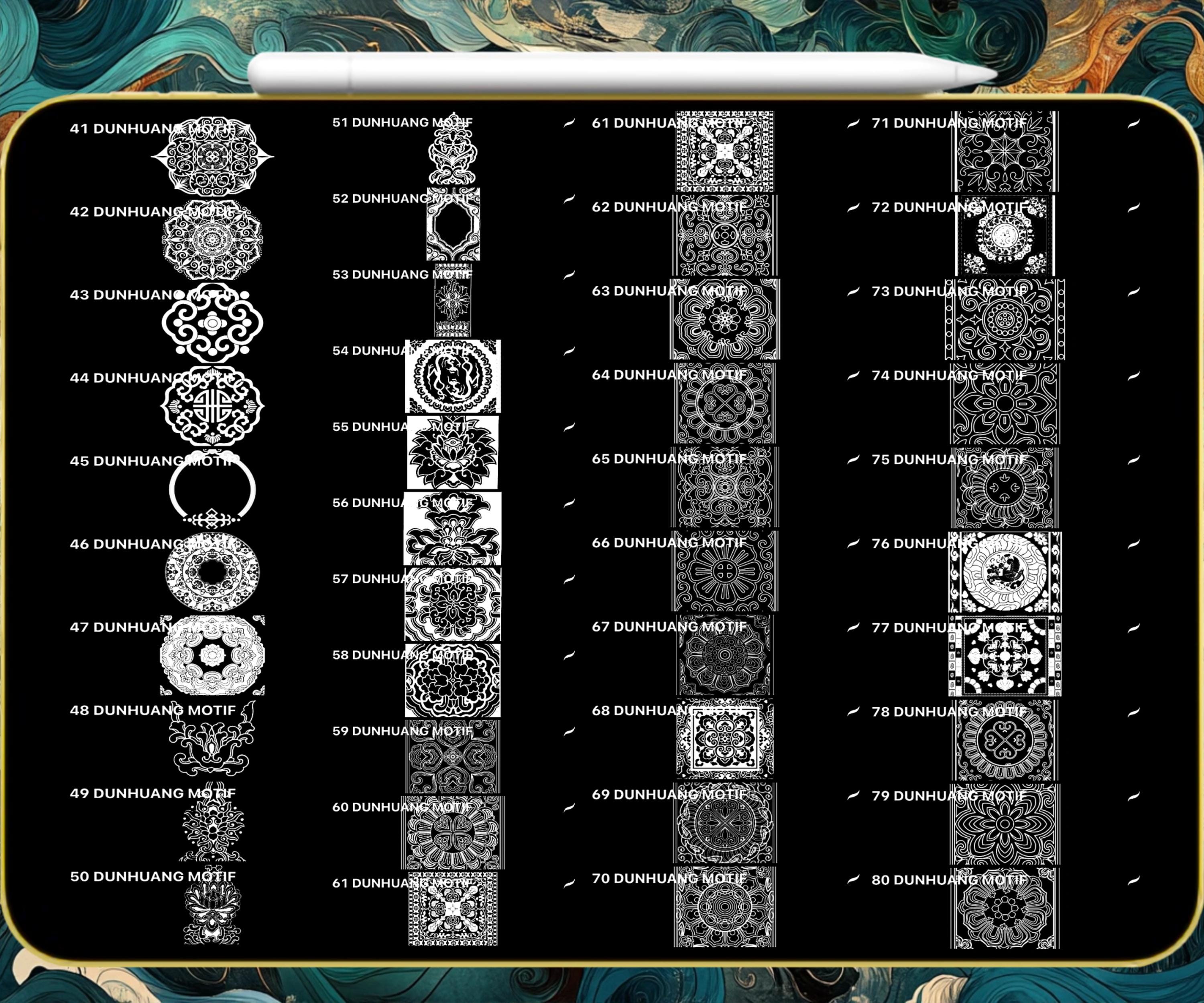 Dunhuang Procreate Brush Set | Chinese Motif & Cultural Stamp Brushes ...