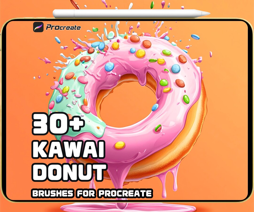 Kawaii Donut Brush Set for Procreate | Sweet and Fun Art Style | Stamp ...