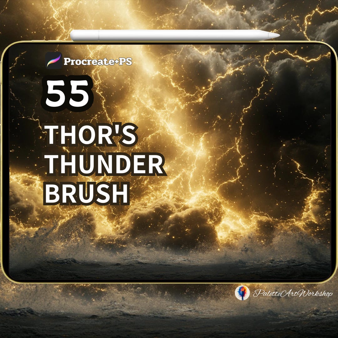 Procreate Brush | Thor's Thunder Brush | Thunder & Lightning Brush Set | Digital Painting Tools ...