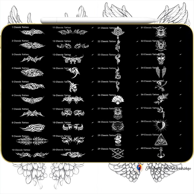 Classic Tattoo Brush Set for Procreate | Traditional Vintage Tattoo ...