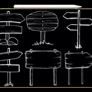 Urban Signpost Brush for Procreate | Street Sign Line Art, Cityscape ...
