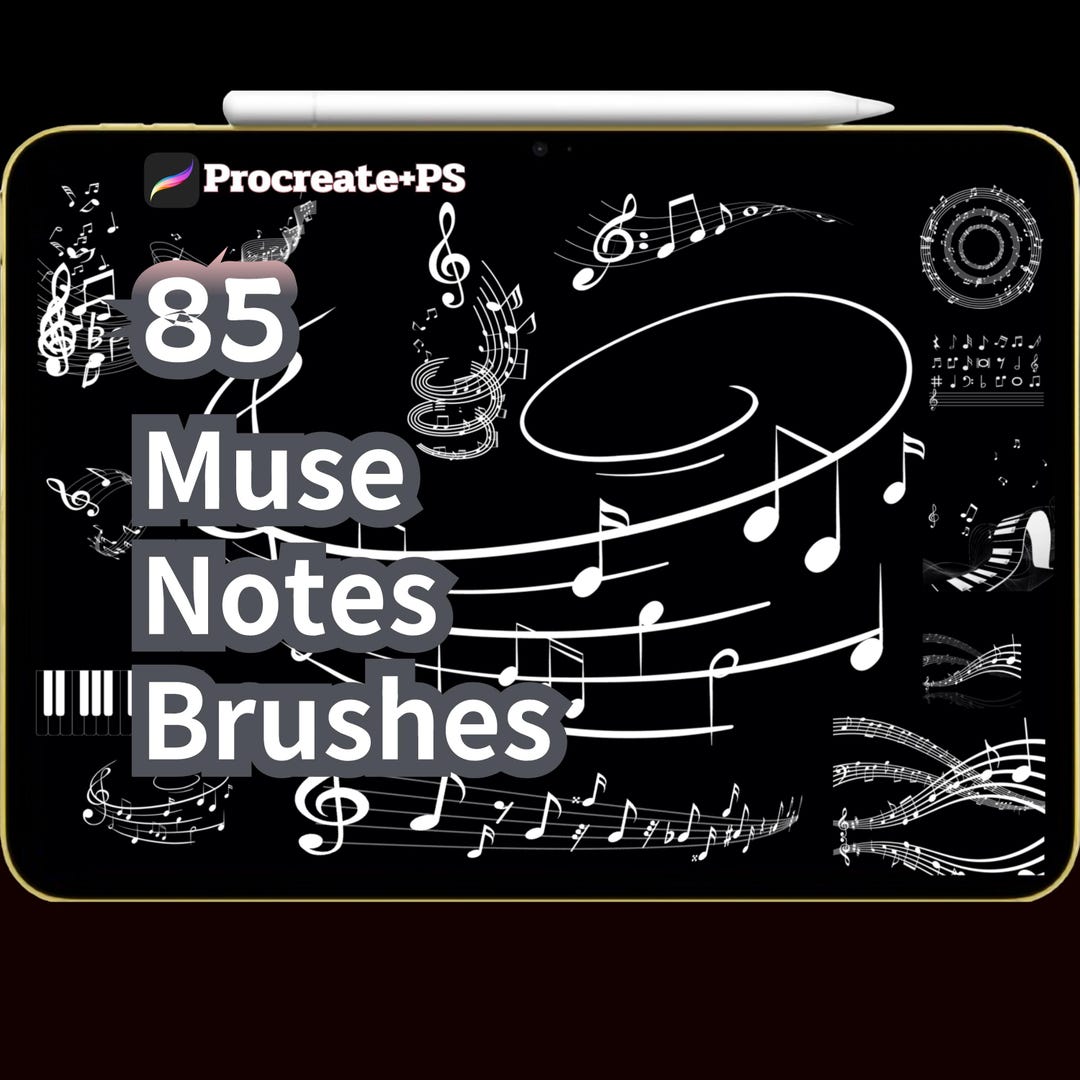 85 Muse Notes Brushes | Procreate Brushes | Musical Effects | Melody ...