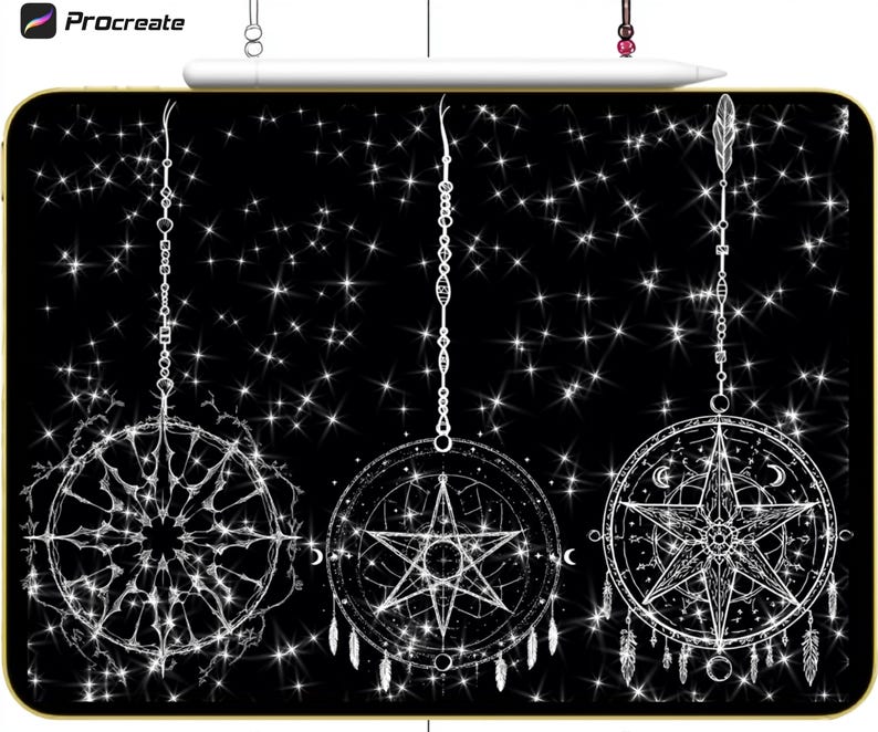 Dreamcatcher Procreate Brushes | Boho Tattoo & Illustration Designs ...