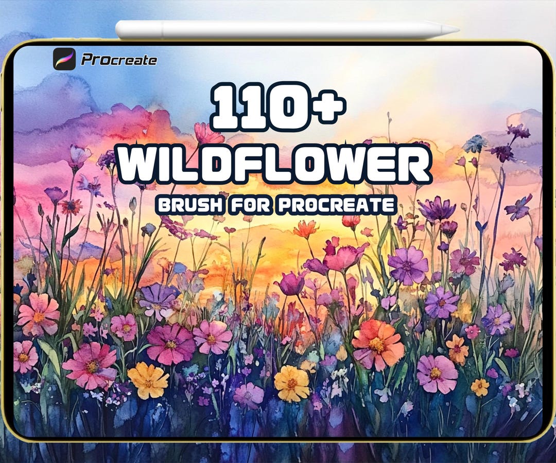Wildflower Brushes for Procreate | Whispers of Wildflowers | Line Art ...