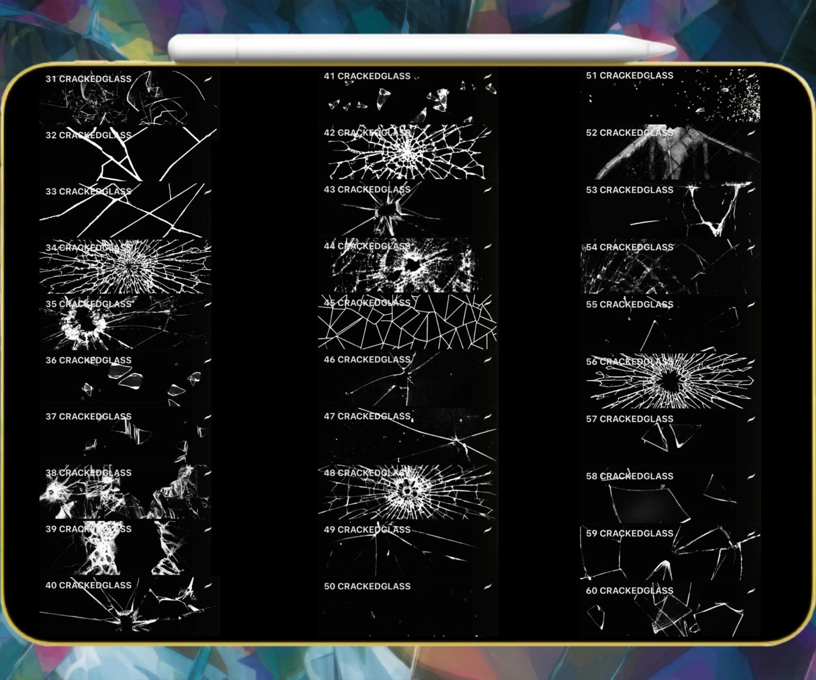 Broken Glass Brushes for Procreate | Cracked Shards & Shatter Effects ...