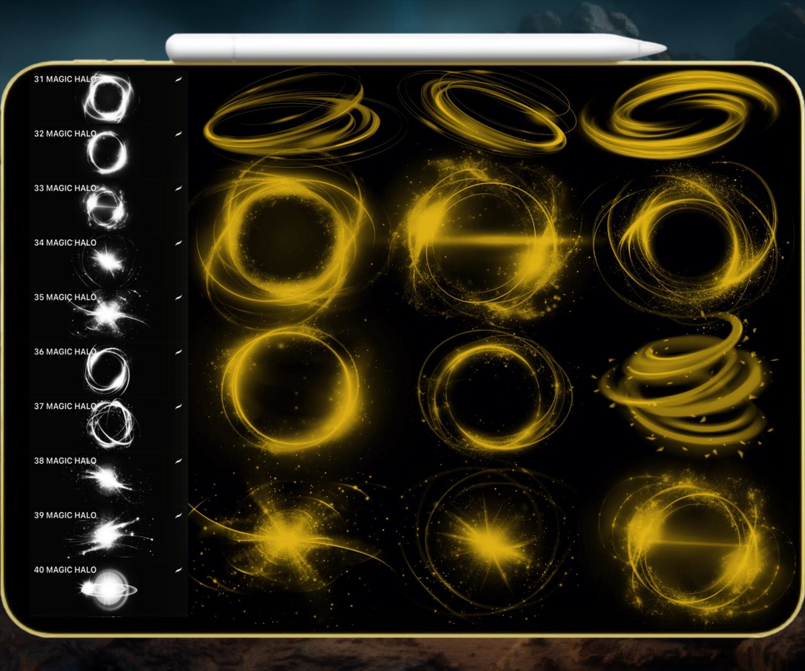 Magic Halo Brushes for Procreate | 160+ Light Circles and Spell Symbols ...