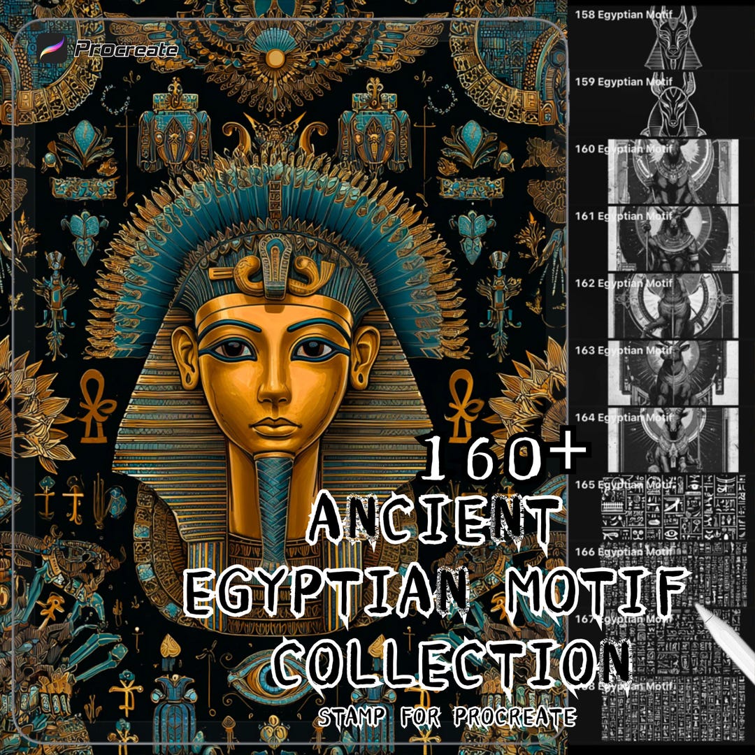 Ancient Egyptian Motif for Procreate | Sacred Symbols | Hieroglyphs ...