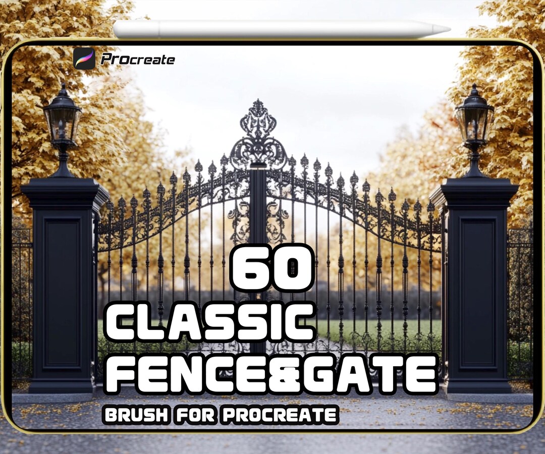 Fence and Gate Brush Set for Procreate | Architecture and Landscape ...