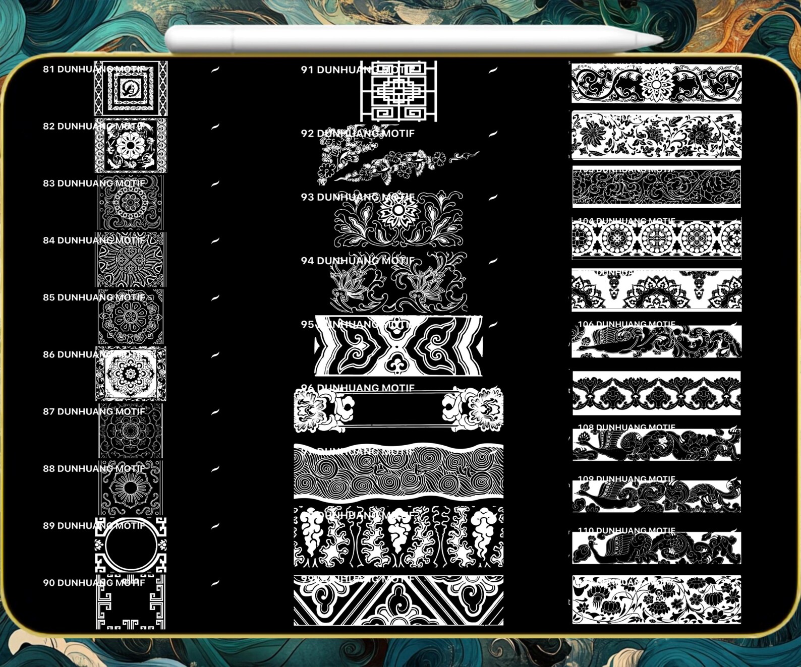Dunhuang Procreate Brush Set | Chinese Motif & Cultural Stamp Brushes ...