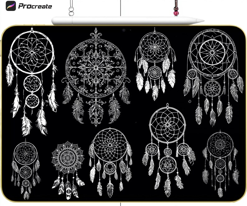 Dreamcatcher Procreate Brushes | Boho Tattoo & Illustration Designs ...