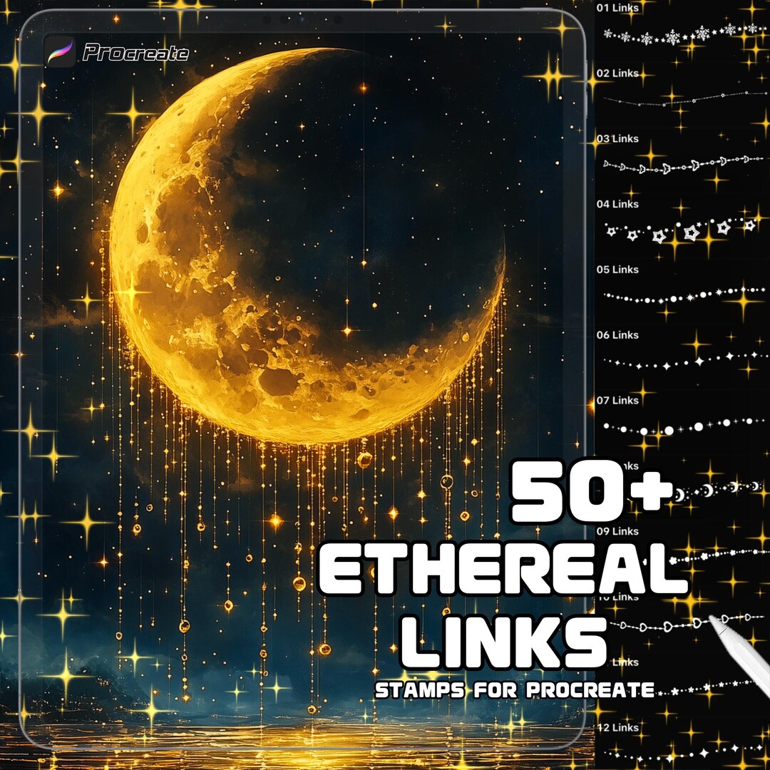 Ethereal Star Chain Brush for Procreate | Glowing Celestial Links ...