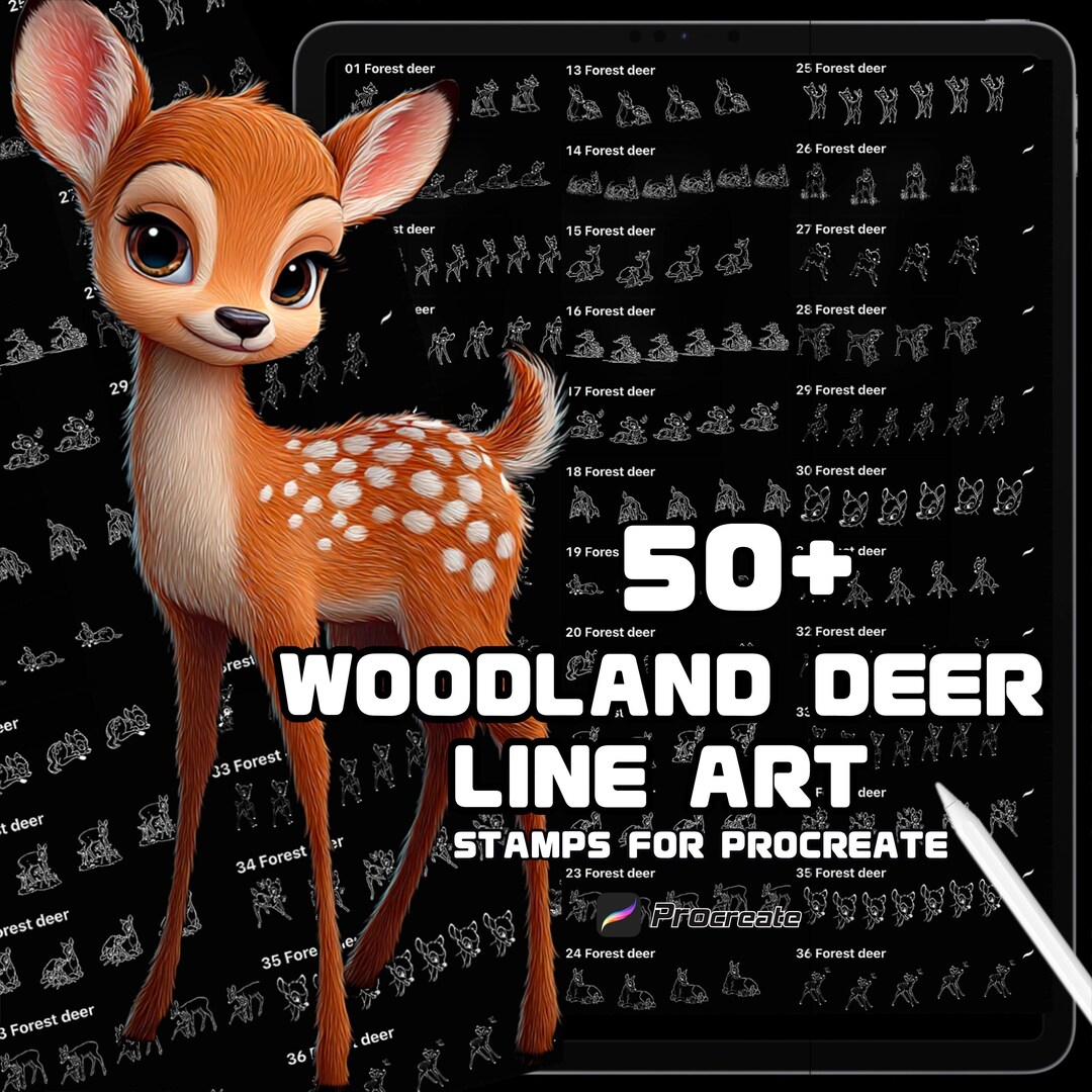 Forest Deer Brush for Procreate | Wildlife & Nature Style | Digital ...