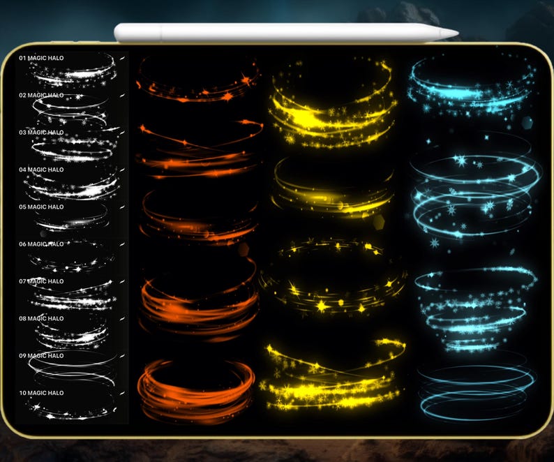 Magic Halo Brushes for Procreate | 160+ Light Circles and Spell Symbols ...