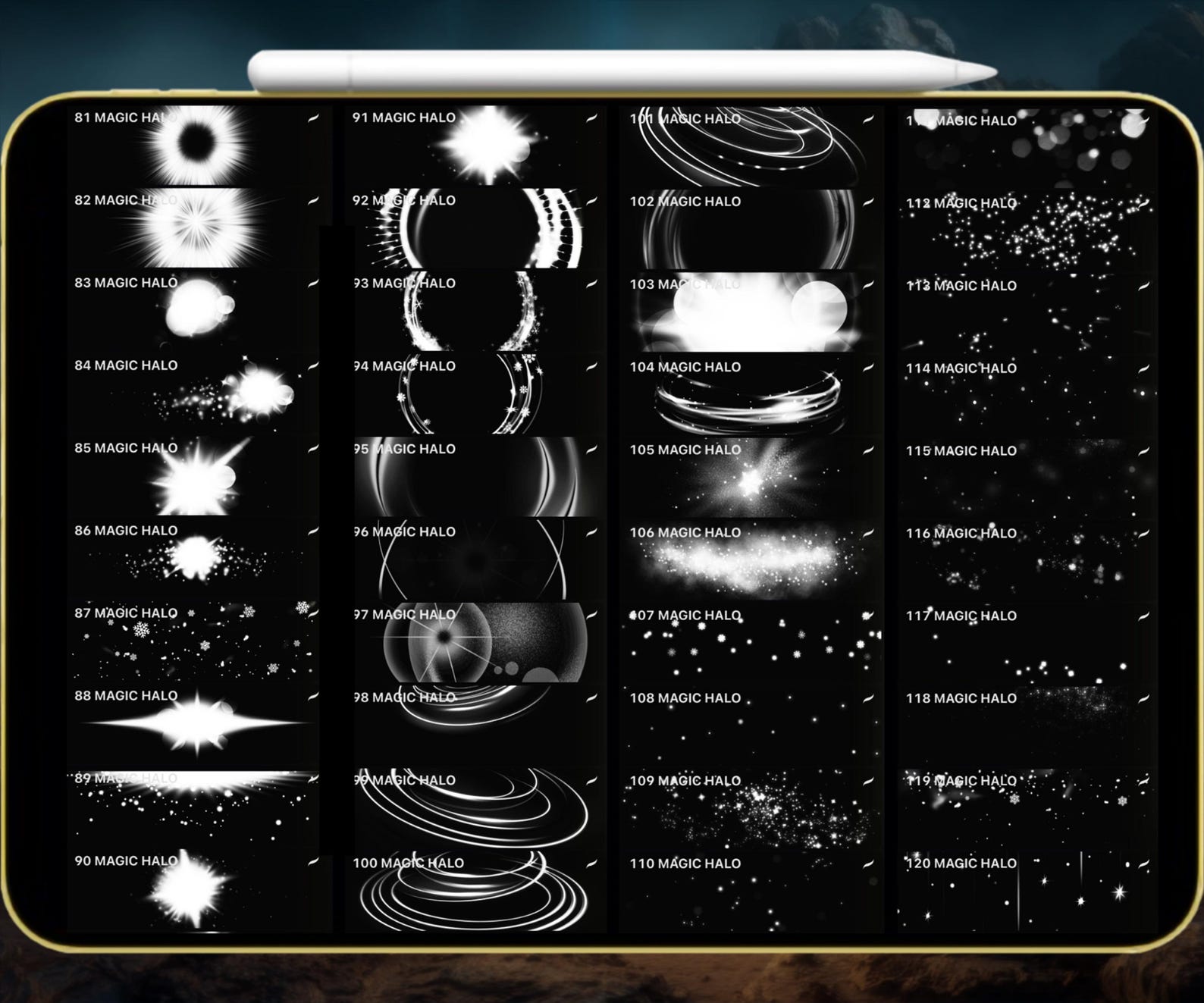 Magic Halo Brushes for Procreate | 160+ Light Circles and Spell Symbols ...