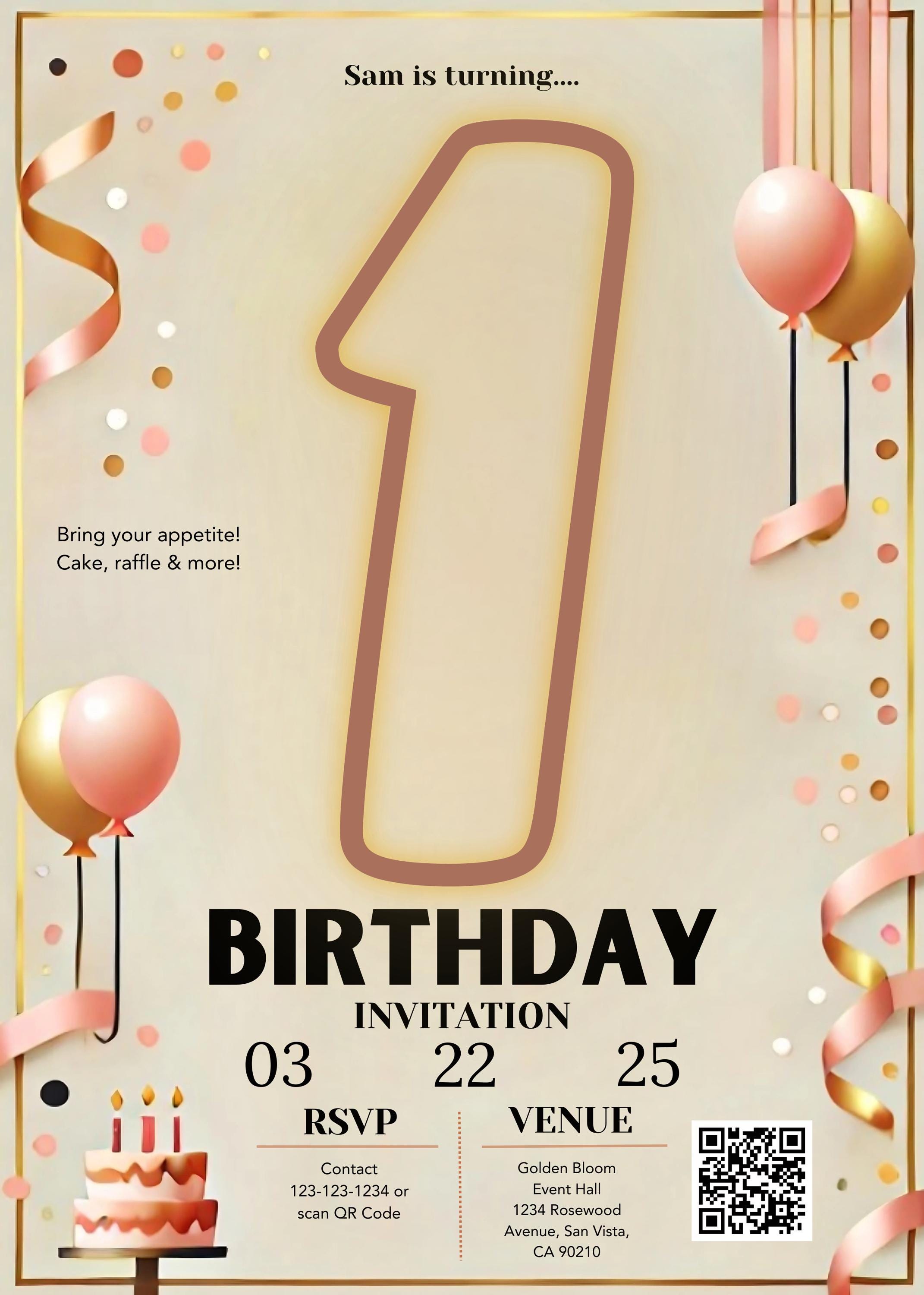 Editable Birthday Invitation Template | Fully Customizable Canva Design ...
