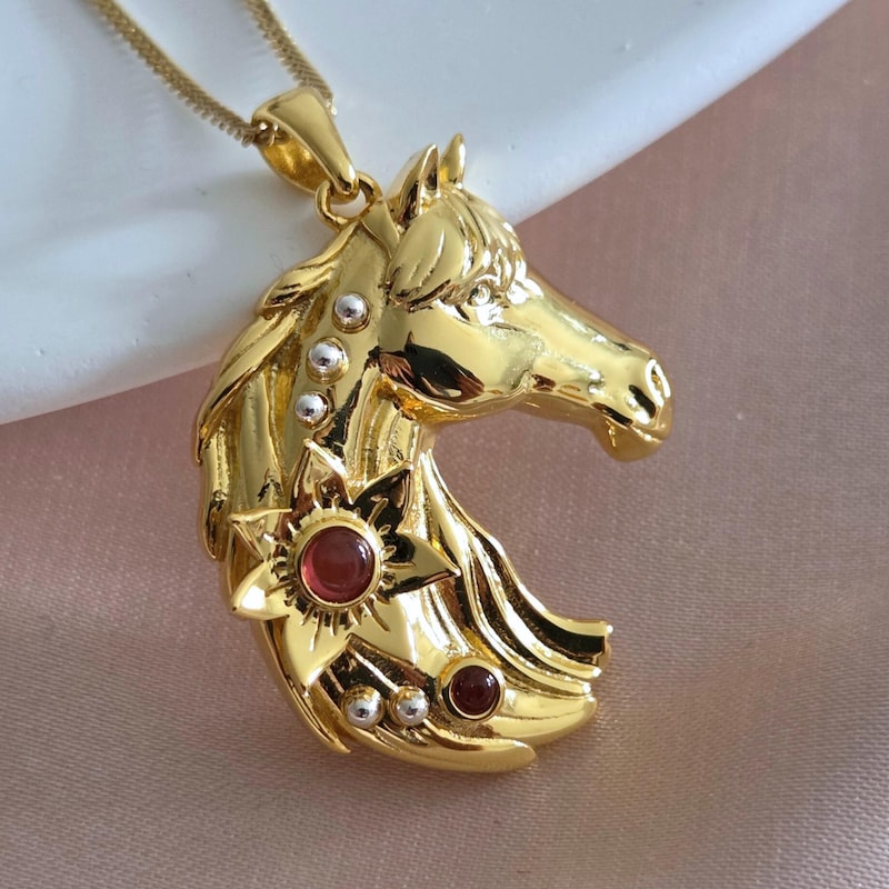 Garnet and Gold Horse - Etsy
