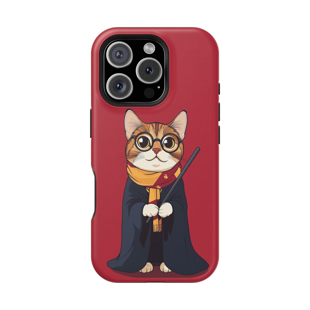 Phone Cases, Cat Wizard Design, Minimalist Art, Impact-resistant, Harry ...