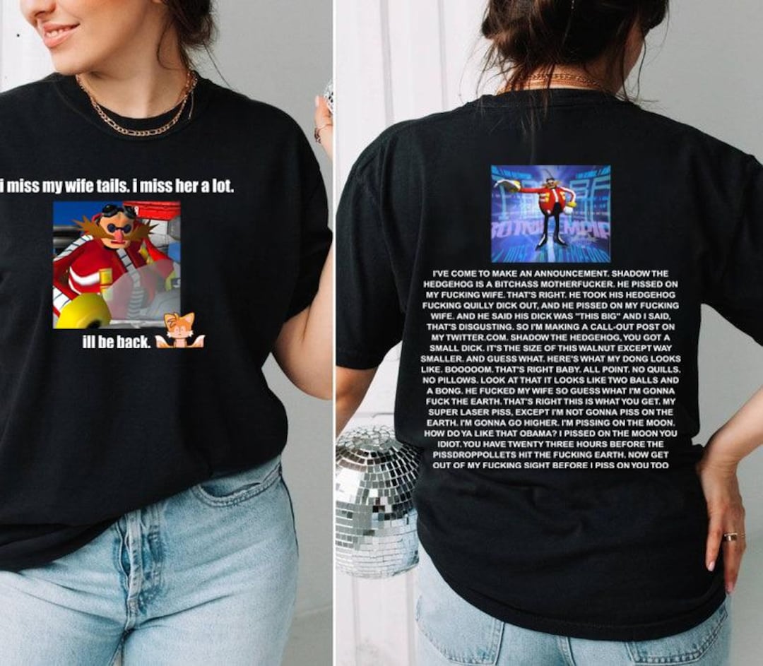 I Miss My Wife Tails I Miss Her A Lot Ill Be Back T Shirt, Dr Eggman ...