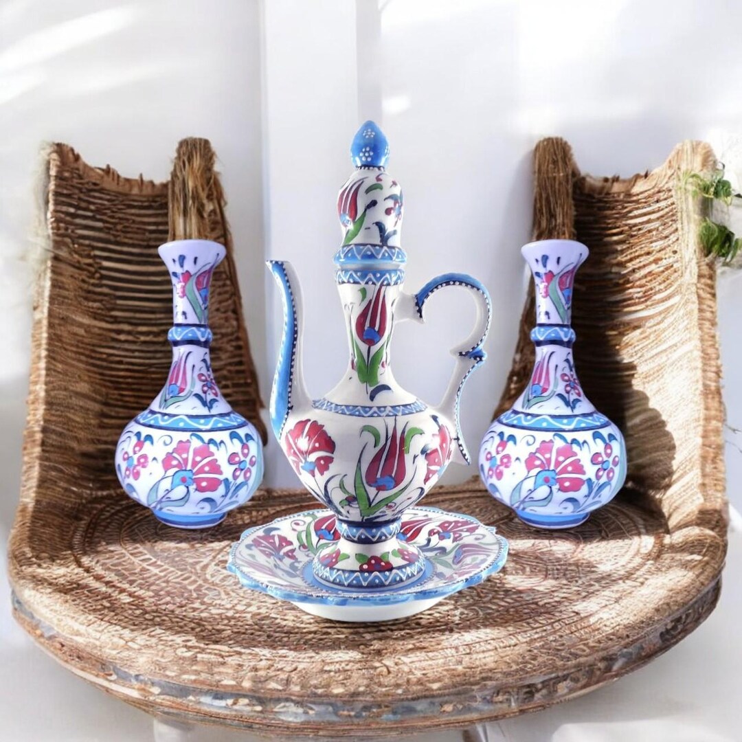 Antique Turkish Copper Ibrik Set, Handmade, Vintage Coffee Pot ...