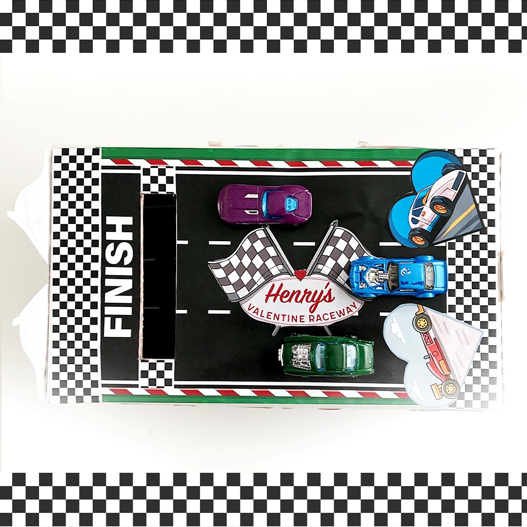 Valentine Box Race Car Printable Decor Kit Boy Valentine Box Custom ...