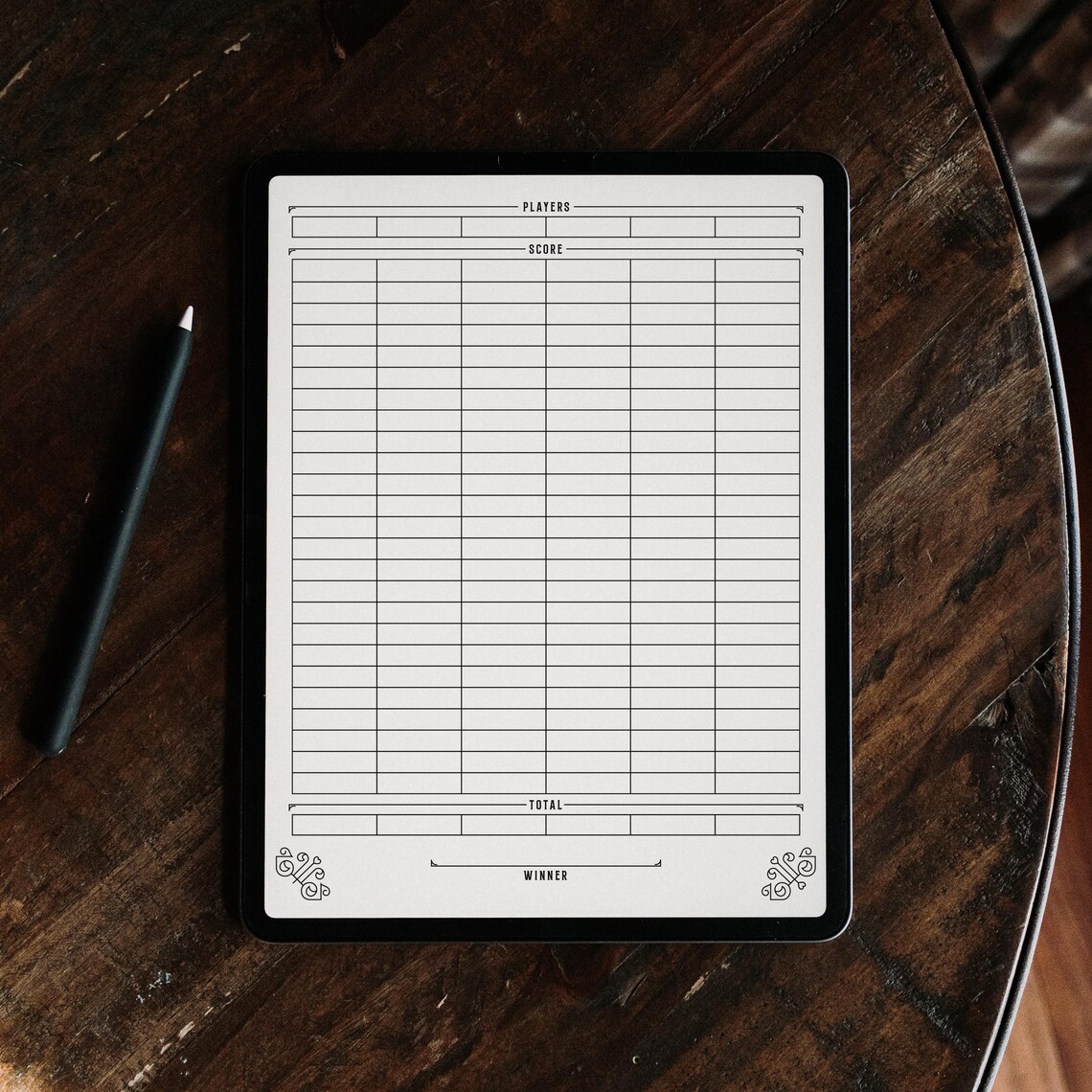 Game Score Sheet Card Game Points Tracker Family Game Night Scorekeeper ...