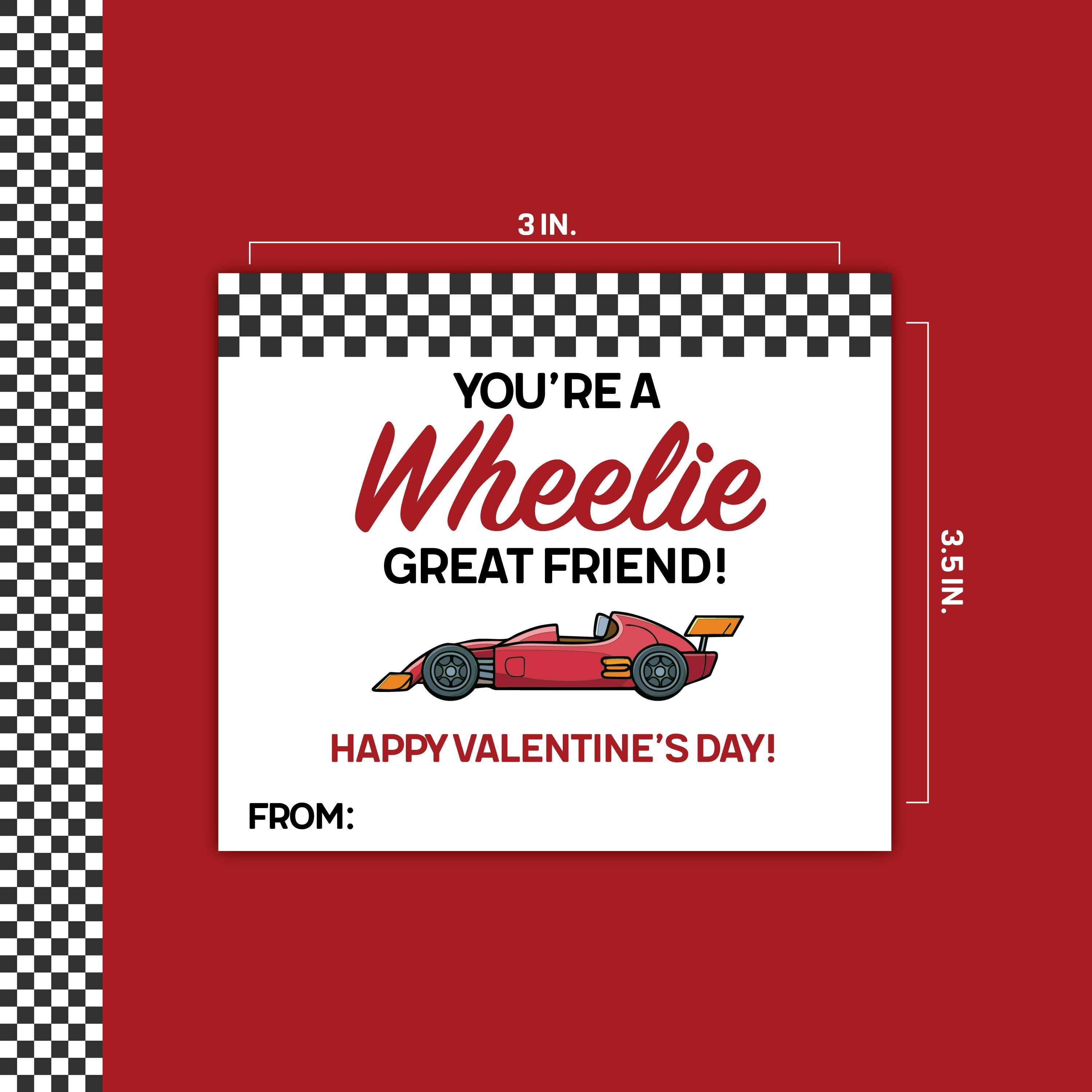 Valentine Race Car Printable Card for School Valentine Party Car Themed ...